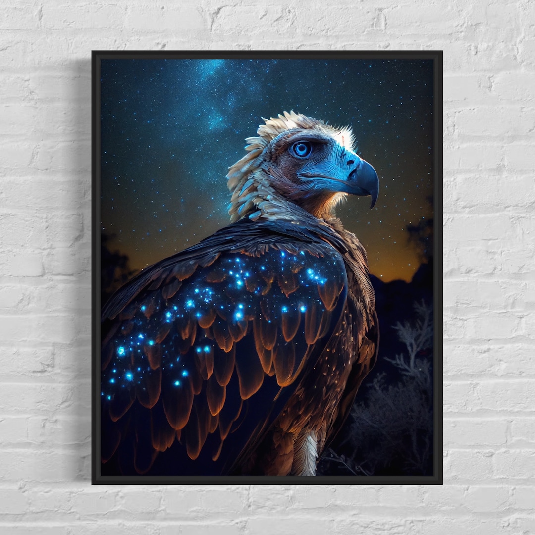 Vulture Art Print, Original Vulture Artwork, Vulture Poster Black ...