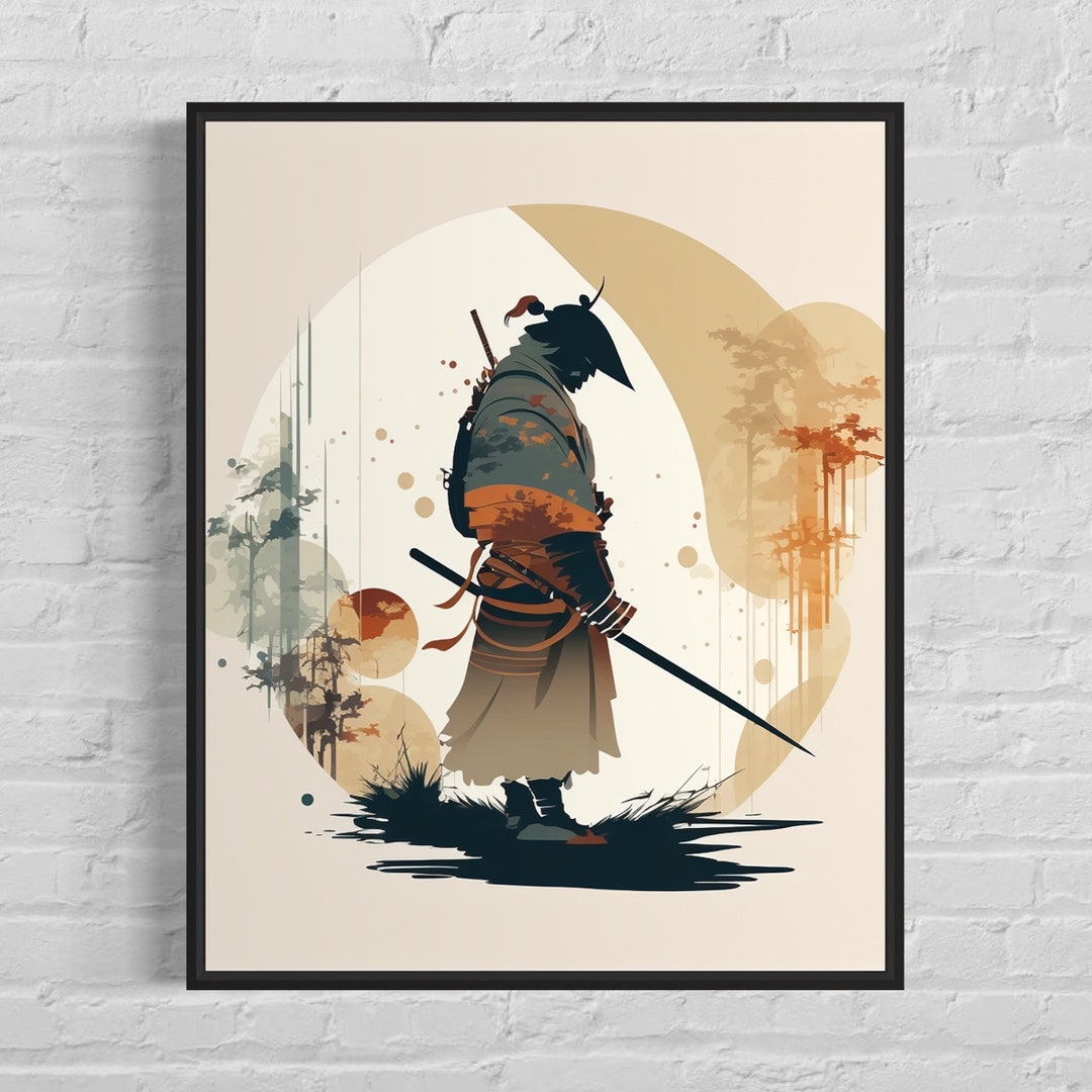 Samurai Art Print Samurai Vintage Poster Artwork, Samurai Retro Wall ...