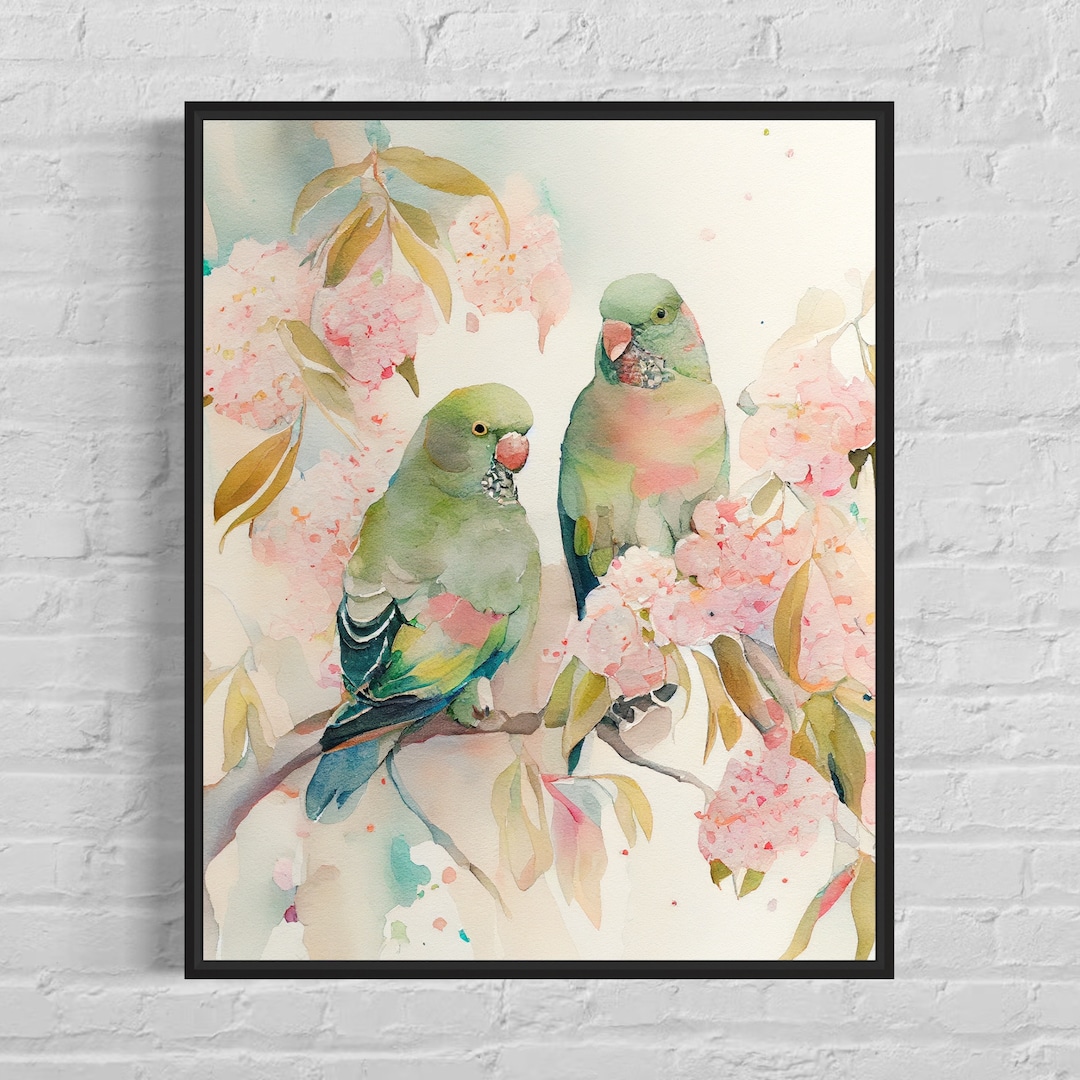 Parrots Art Print Parrots Vintage Poster Artwork, Parrots Retro Wall ...