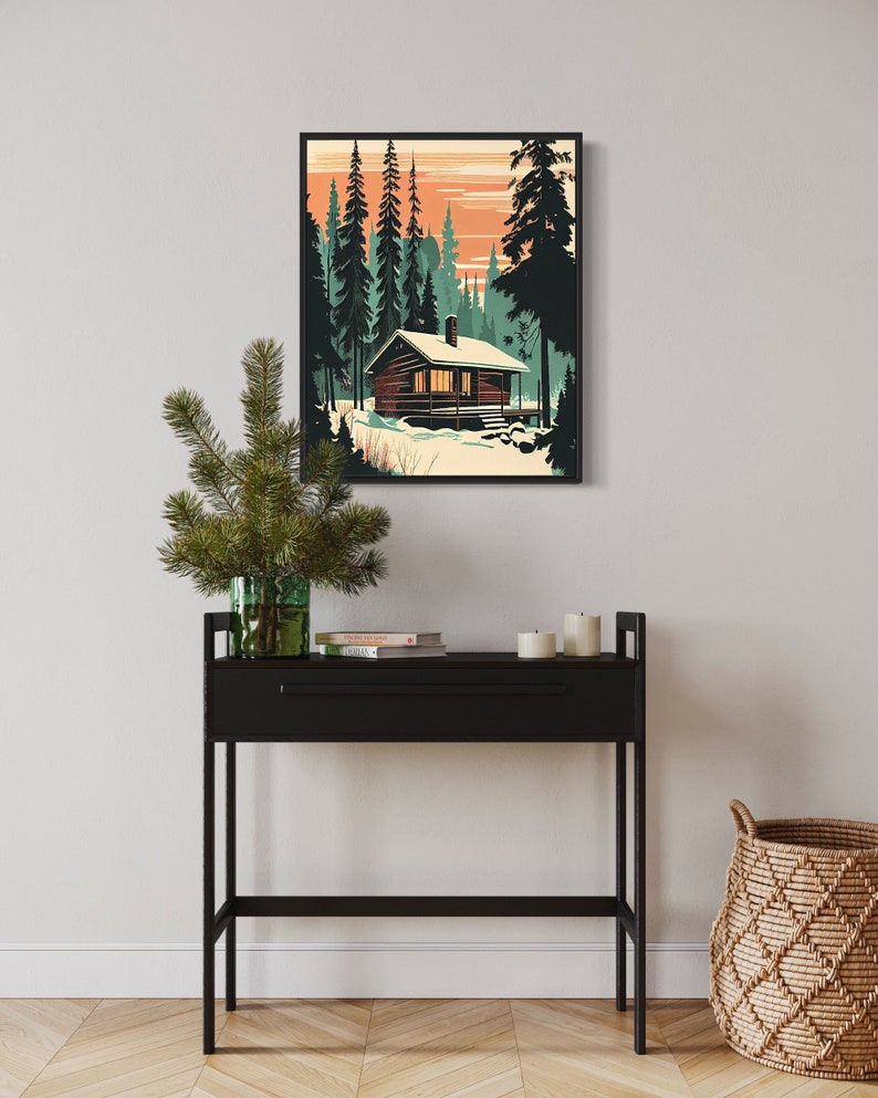 Cabin Art Print Cabin Vintage Poster Artwork Cabin Retro - Etsy