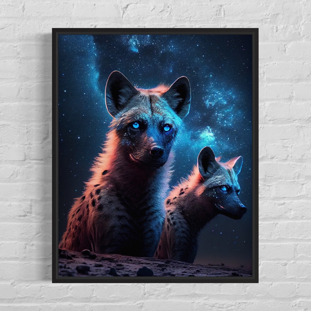 Hyenas Art Print Original Hyenas Artwork Hyenas Poster Black - Etsy