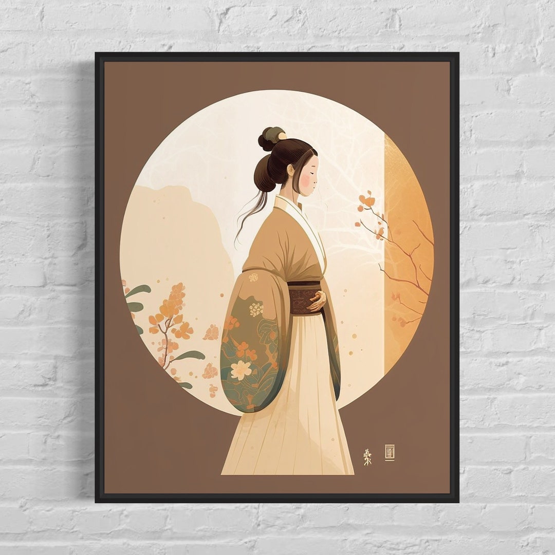 Chinese Hanfu Art Print Chinese Hanfu Vintage Poster Artwork, Chinese ...