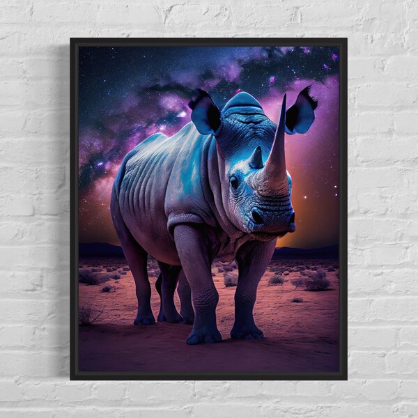 Rhinoceros Poster - Etsy