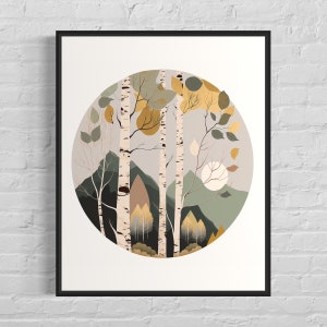 Aspen Tree Art Print Aspen Tree Vintage Poster Artwork - Etsy