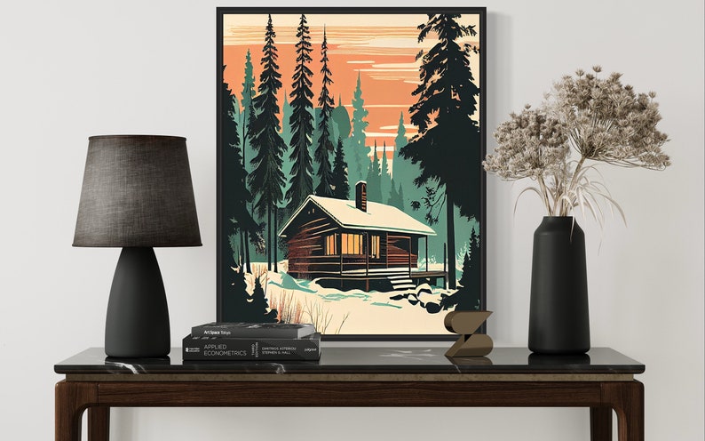 Cabin Art Print Cabin Vintage Poster Artwork Cabin Retro - Etsy