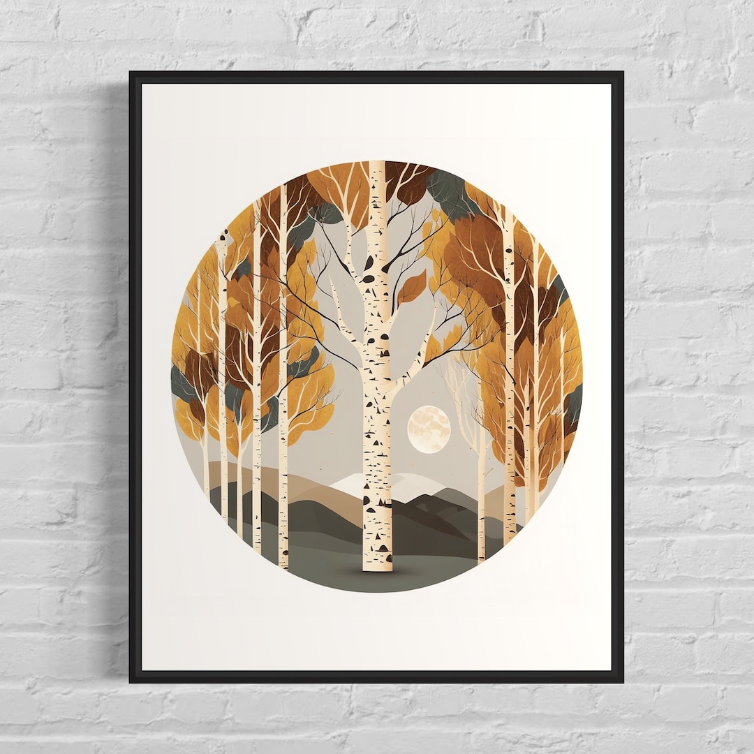 Aspen Tree Art Print Aspen Tree Vintage Poster Artwork, Aspen Tree ...