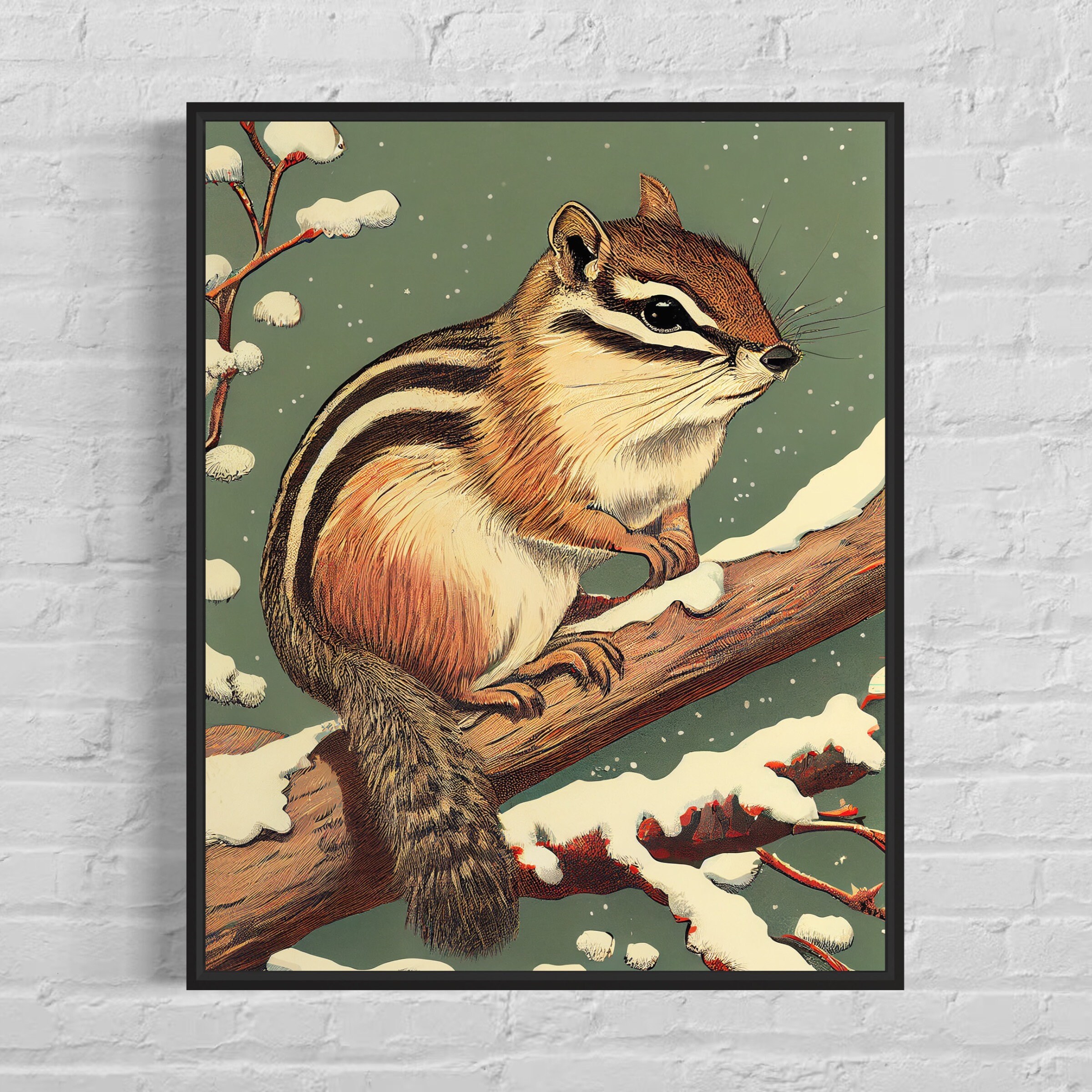 Chipmunk Art Print Chipmunk Vintage Poster Artwork Chipmunk - Etsy