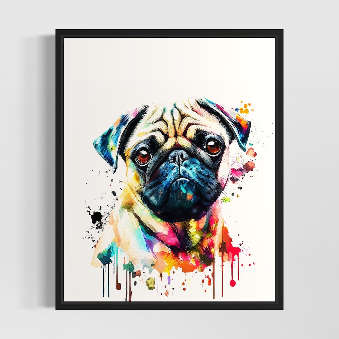 Pug Watercolor Art Print by Artist Hand Signed Limited Edition Dog ...