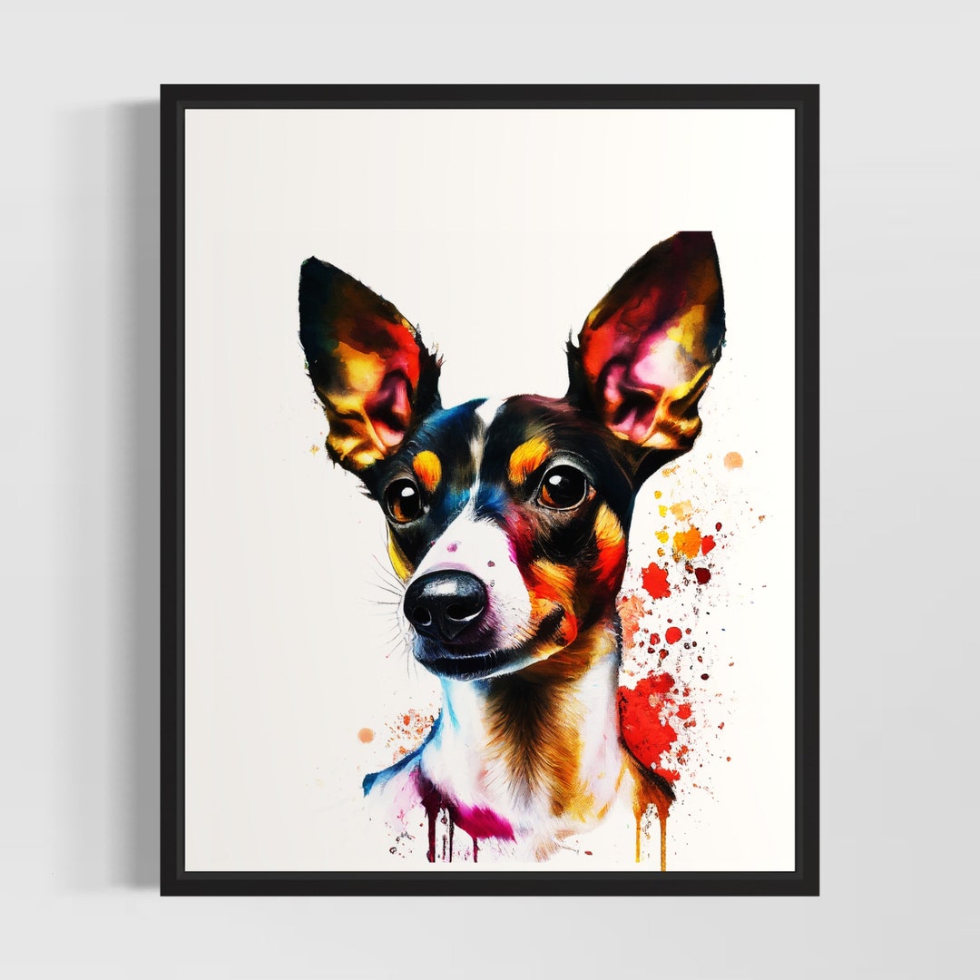 Rat Terriers Watercolor Art Print by Artist Hand Signed Limited Edition ...