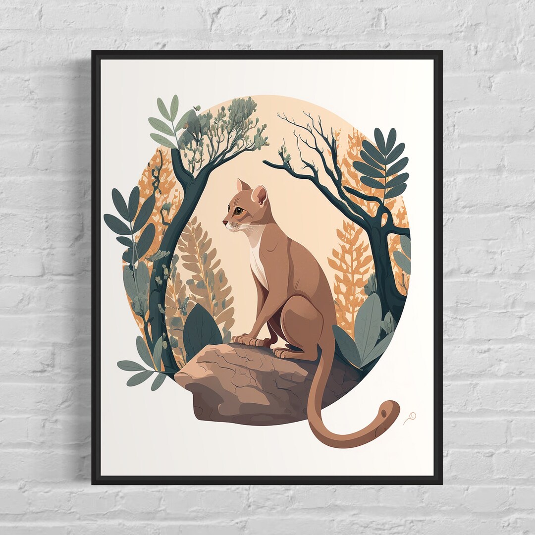 Fossa Art Print Fossa Vintage Poster Artwork, Fossa Retro Wall Art ...