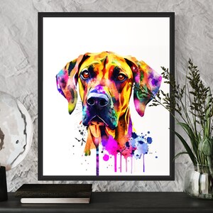 Rhodesian Ridgeback Watercolor Art Print by Artist Hand Signed Limited ...