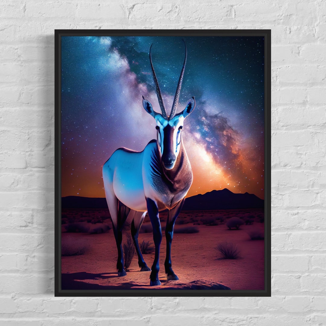 Oryx Art Print, Original Oryx Artwork, Oryx Poster Black Background - Etsy