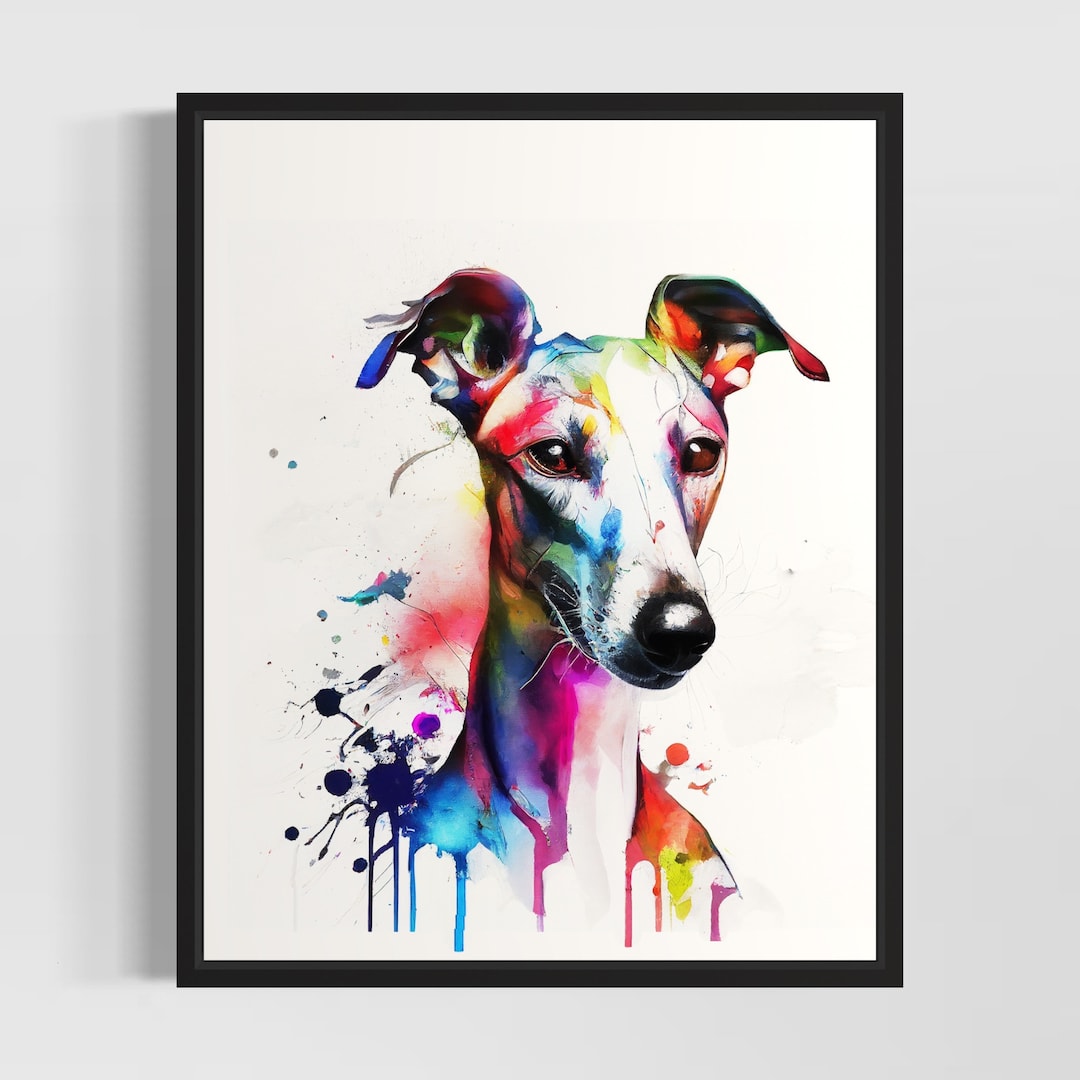 Whippet Watercolor Art Print by Artist Hand Signed Limited Edition Dog ...