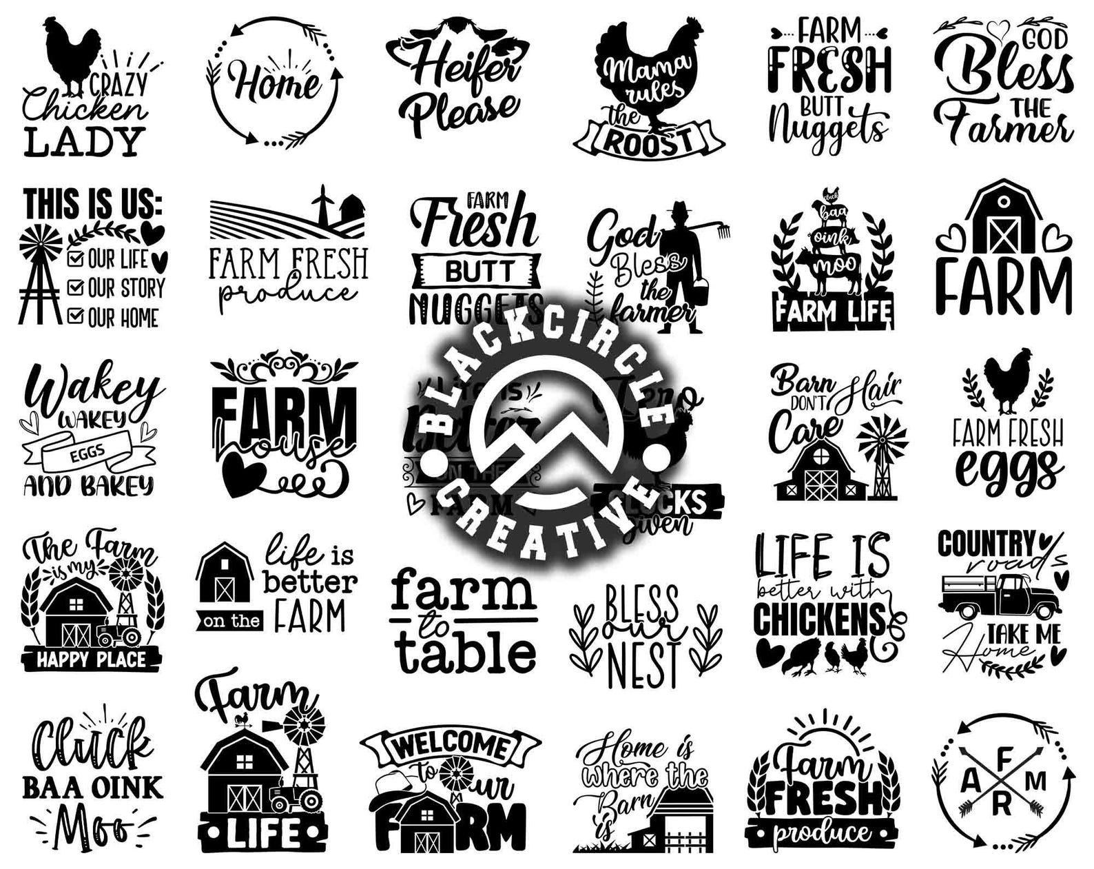Farm Life Svg Bundle, Farm Clipart Svg, Barn Svg, Farm Truck Svg, Farm ...