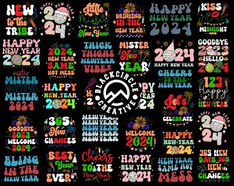 New Year 2024 Clipart Bundle Happy New Year 2024 Png - Etsy