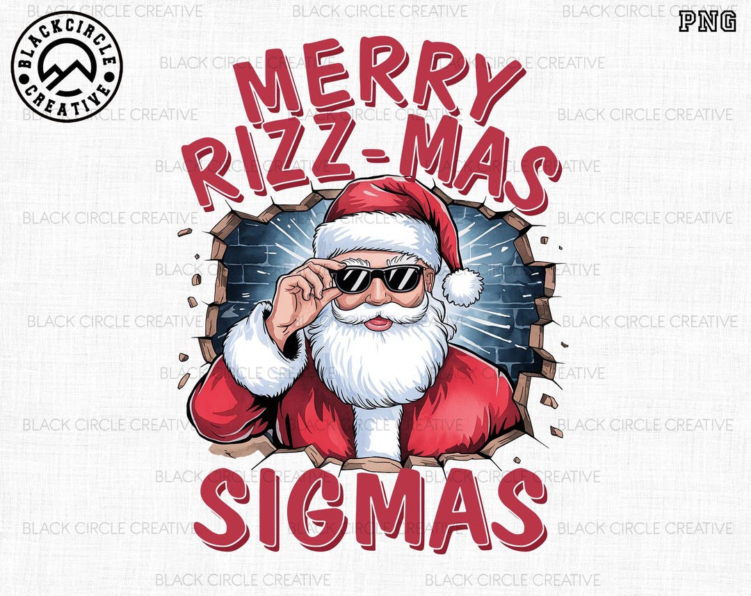 Merry Rizz Mas Sigmas Santa Png, Sigma Hat Santa Png, Rizzmas Santa Png ...