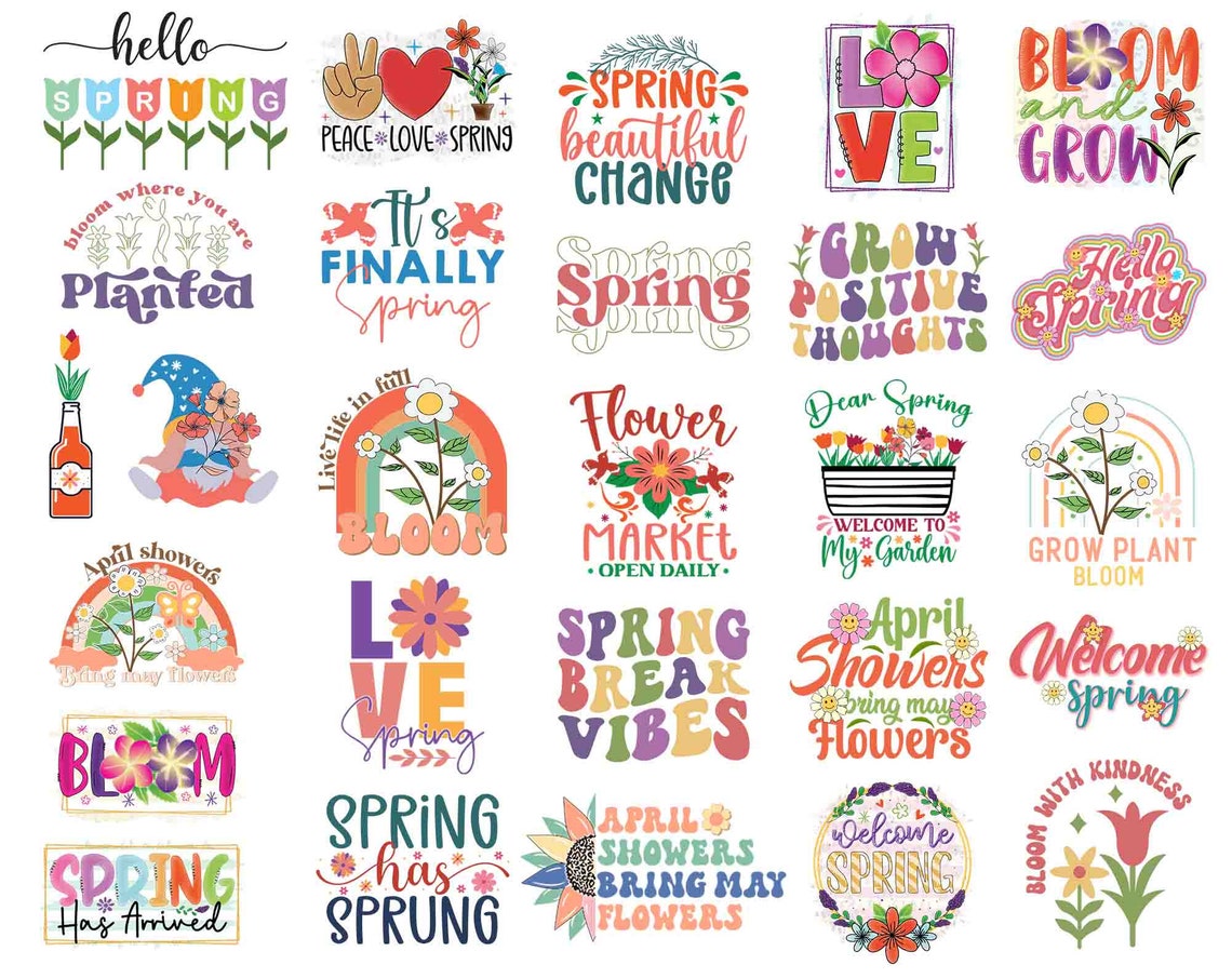 Spring Svg Png Bundle Spring Vibes Svg Flower Spring Svg - Etsy