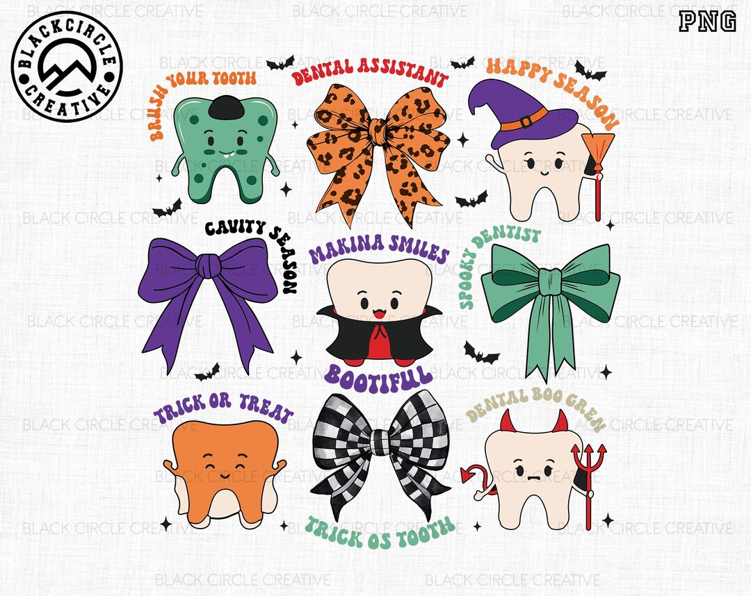 Halloween Dental Life Png, Halloween Dentist Png, Retro Halloween Png ...
