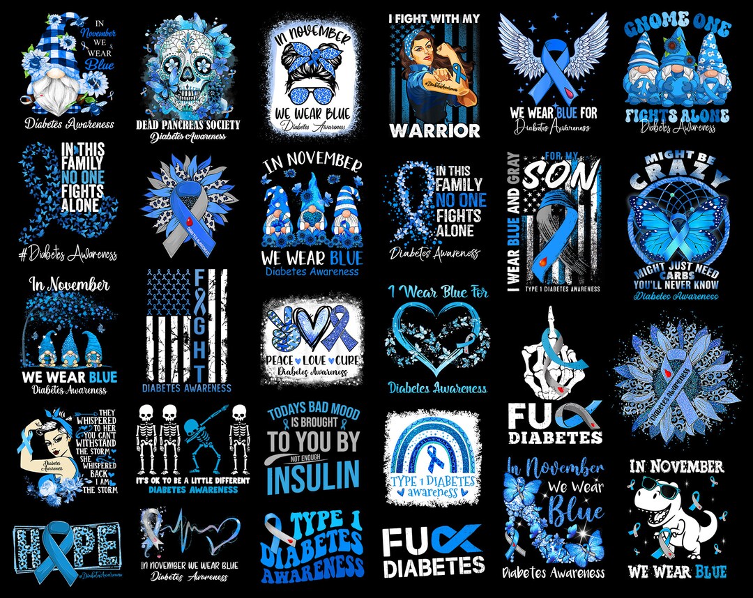 30+ Diabetes Awareness Designs Bundle Png, Diabetes Png, Blue Ribbon ...