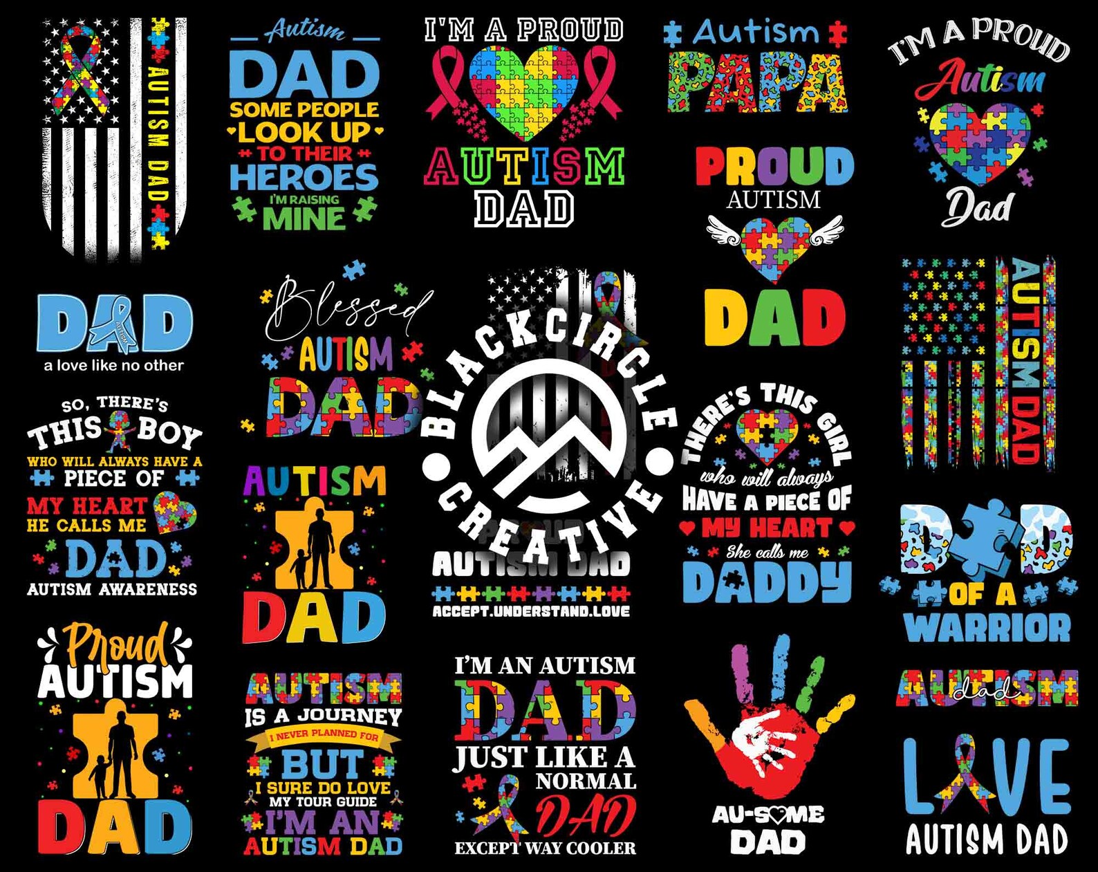 Autism Dad Svg Bundle, Autism Awareness Month, Autism Puzzle Svg ...
