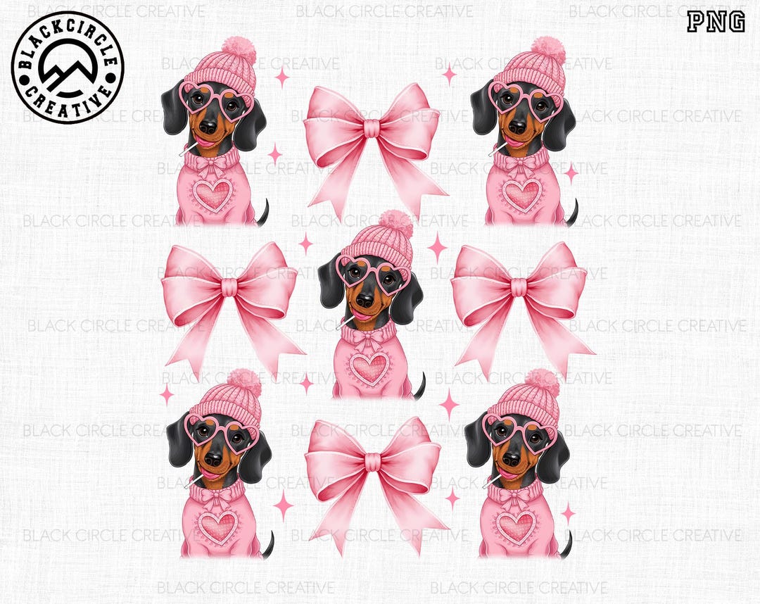 Valentine Dachshund Dog Coquette Png, Love Heart Png, Valentine Vibes ...