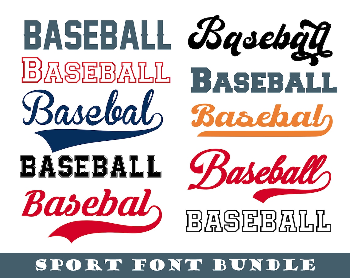 Jersey and Sports Font Bundle, Font Bundle Svg, Baseball Font Svg ...