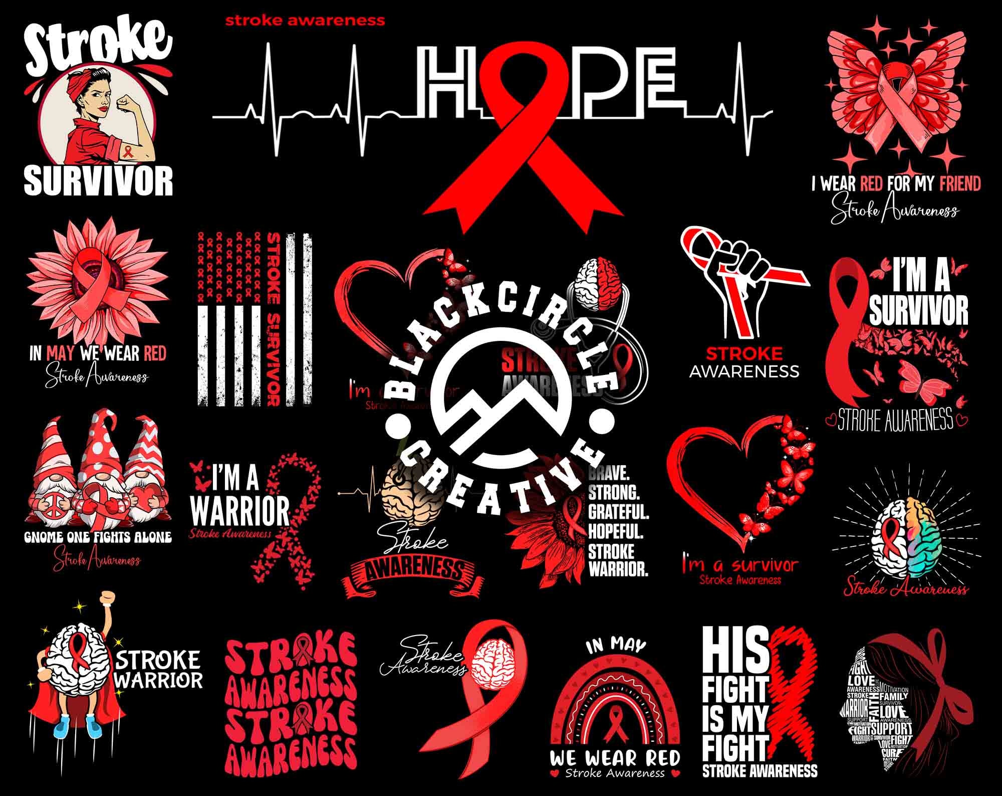 Stroke Awareness Png Bundle, Stroke Ribbon Png, Red Ribbon Png, Stroke ...