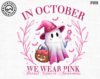 In October We Wear Pink Png, Retro Breast Cancer Png, Breast Cancer ...
