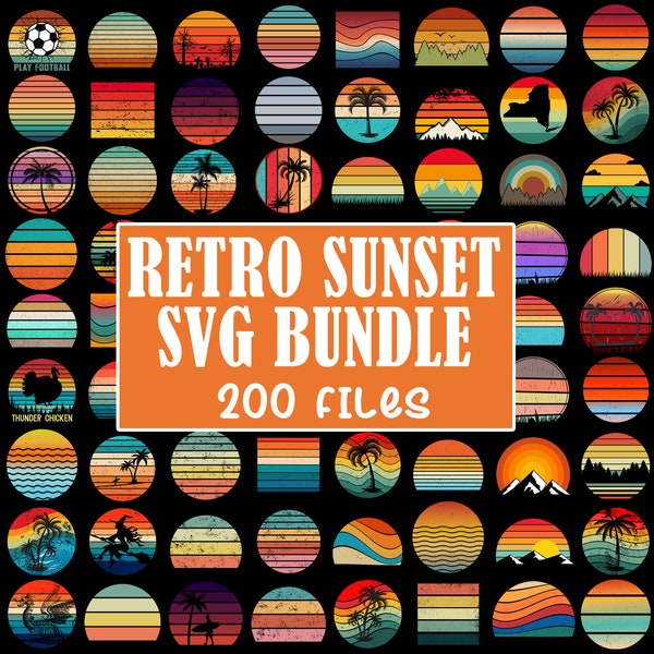 Retro Sunset Svg - Etsy Canada