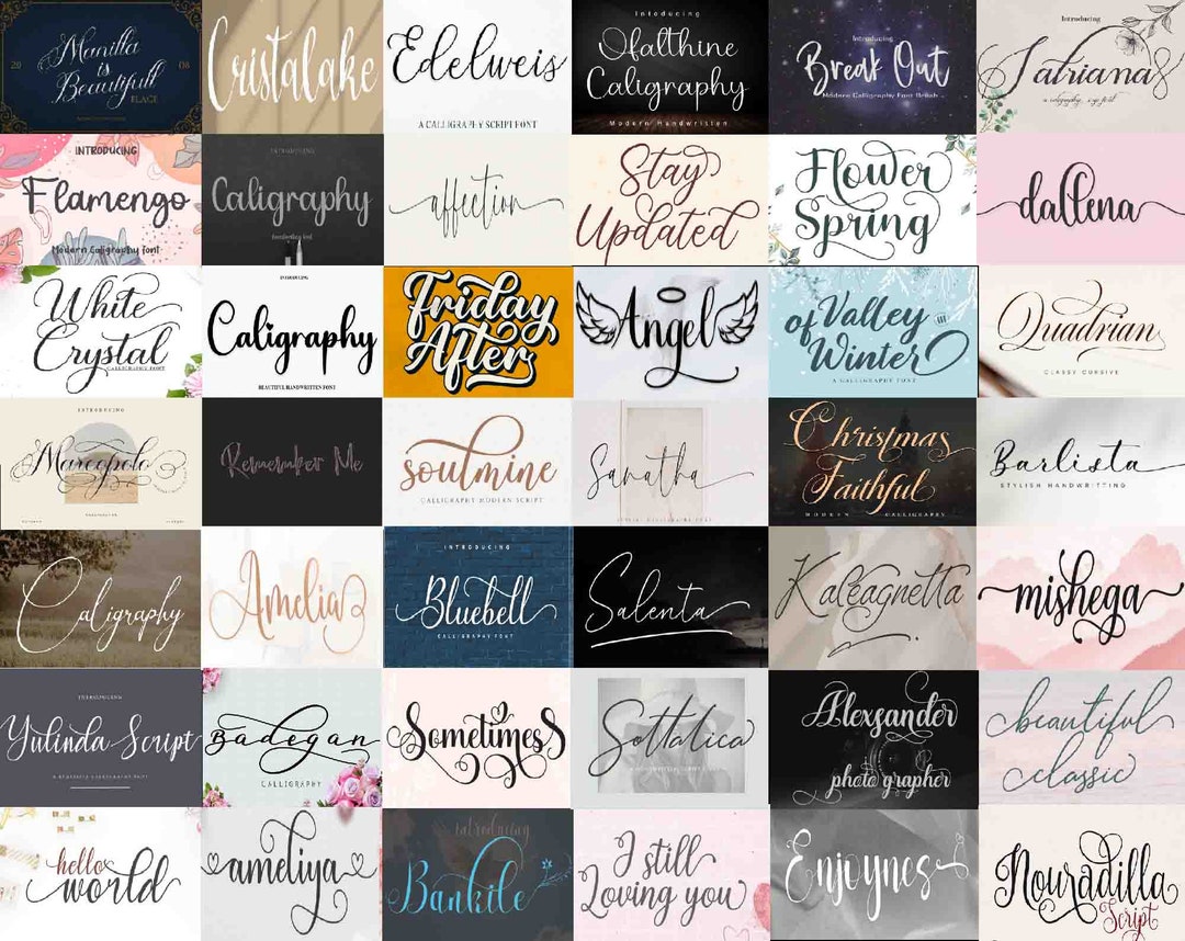 Caligraphy Font Bundle, Handwritten Font Bundle, Script Font, Font ...