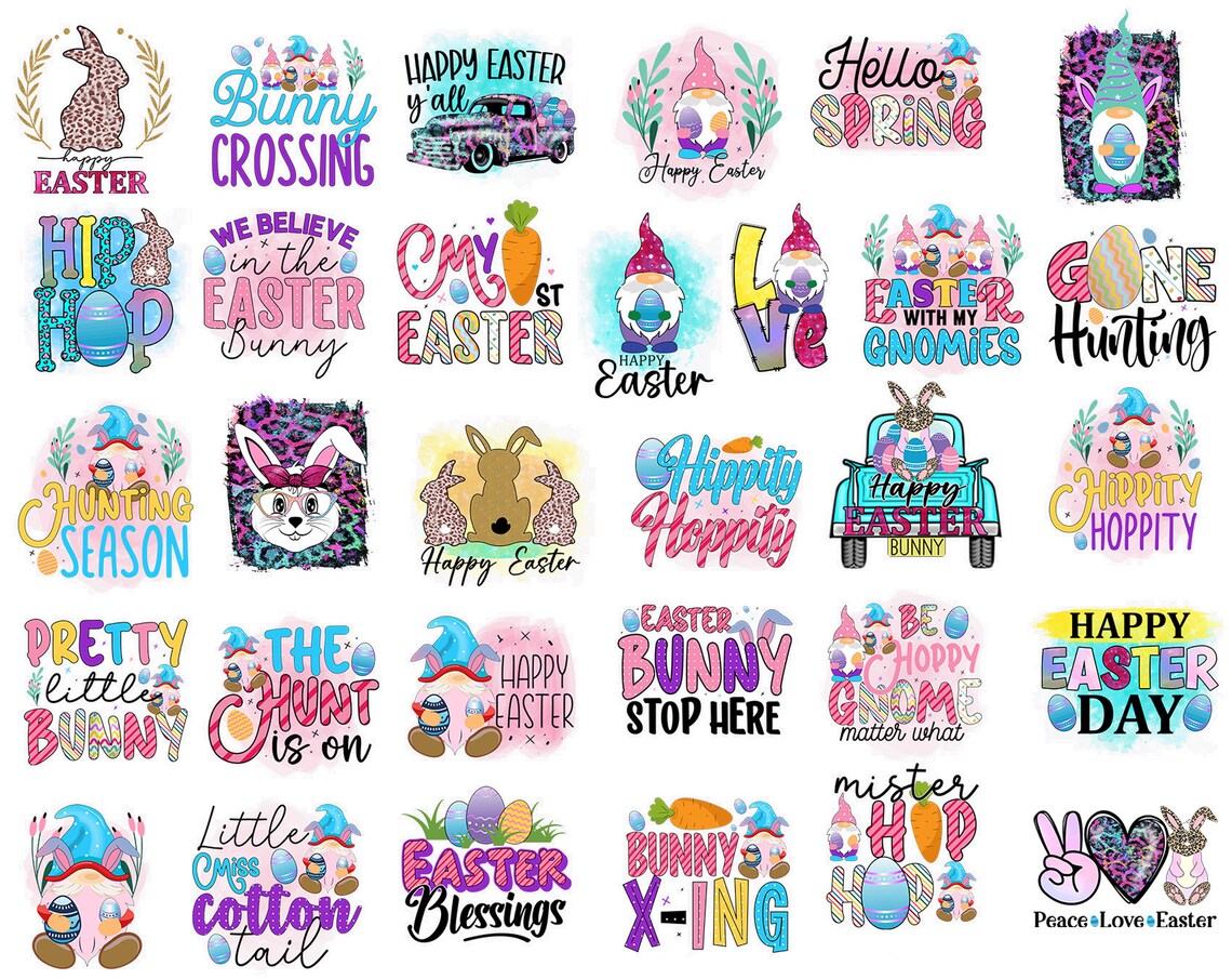 Easter Png Bundle Easter Png Retro Easter Png Easter Bunny - Etsy