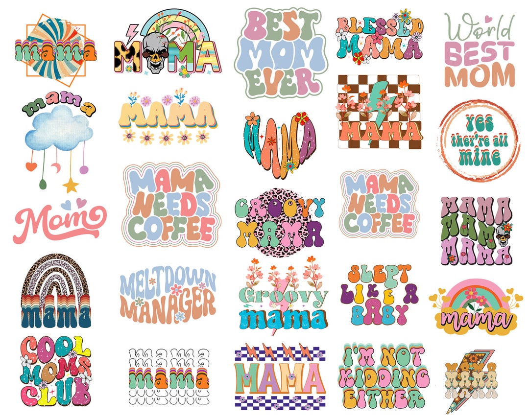 Retro Mama Svg Bundle, Boho Mama Png, Mom Life Png, Retro Mama Design ...