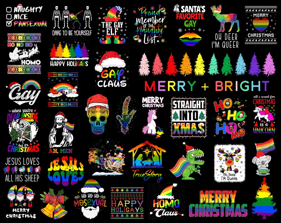 LGBT Christmas Png Bundle, Christmas Gay Png, Merry Christmas Png, Xmas ...