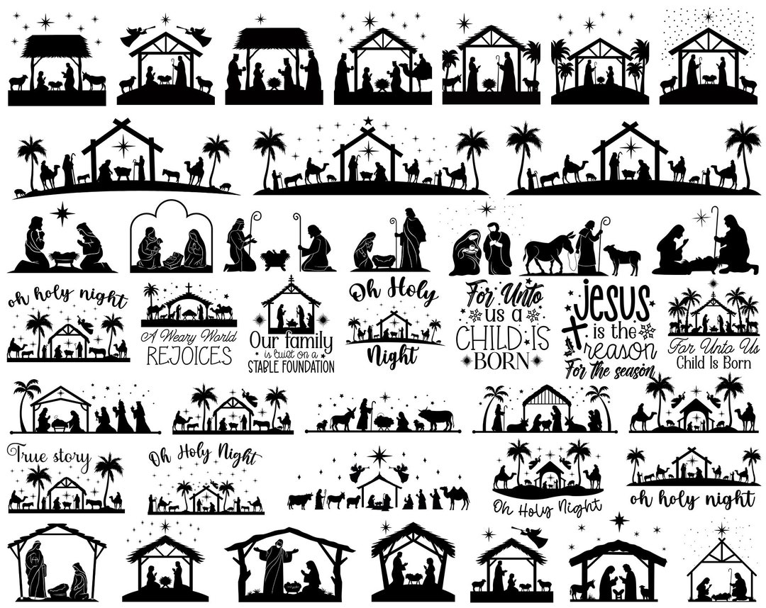 Nativity Scene Svg Bundle, Merry Christmas Svg, Nativity Svg, Nativity ...