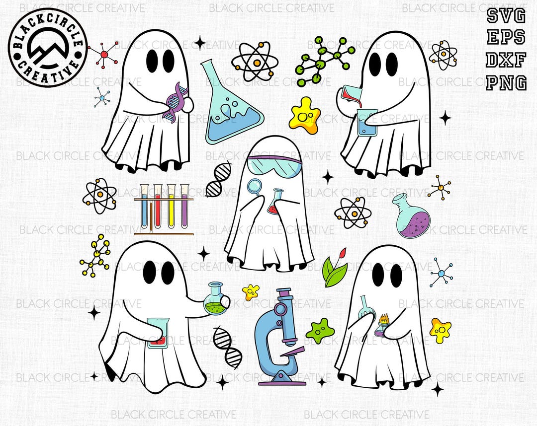 Halloween Science Teacher Ghost Svg, Laboratory Teacher Svg, Spooky ...