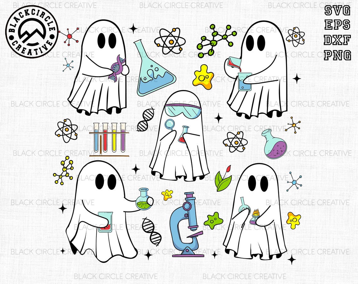 Halloween Science Teacher Ghost Svg, Laboratory Teacher Svg, Spooky ...