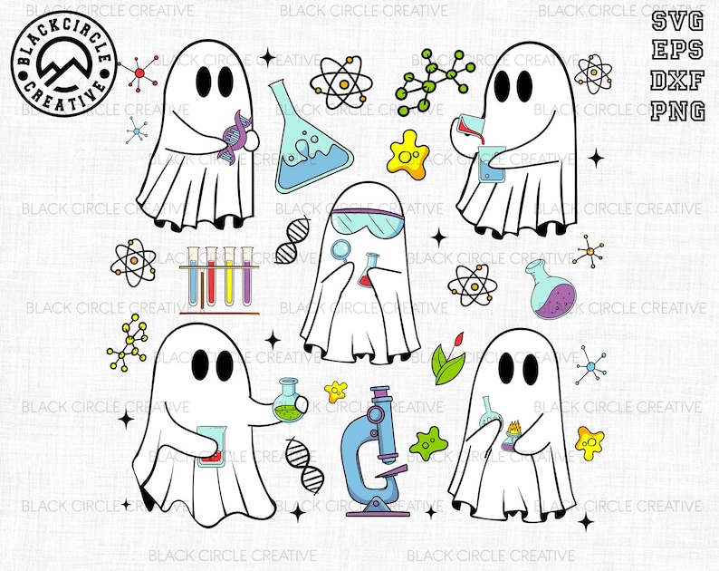 Halloween Science Teacher Ghost Svg, Laboratory Teacher Svg, Spooky ...