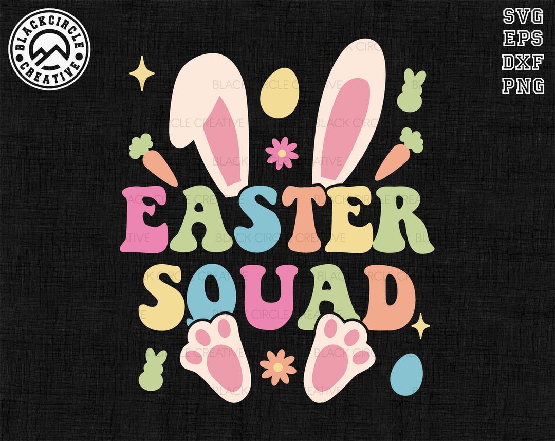 Easter Squad Svg, Happy Easter Svg, Preppy Easter Svg,bunny Rabbit ...