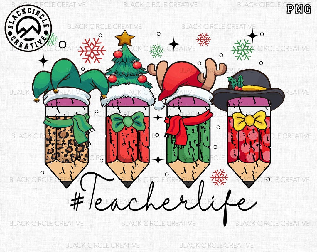 Teacher Life Png, Pencil Christmas Png, Merry Christmas Png, Teacher ...