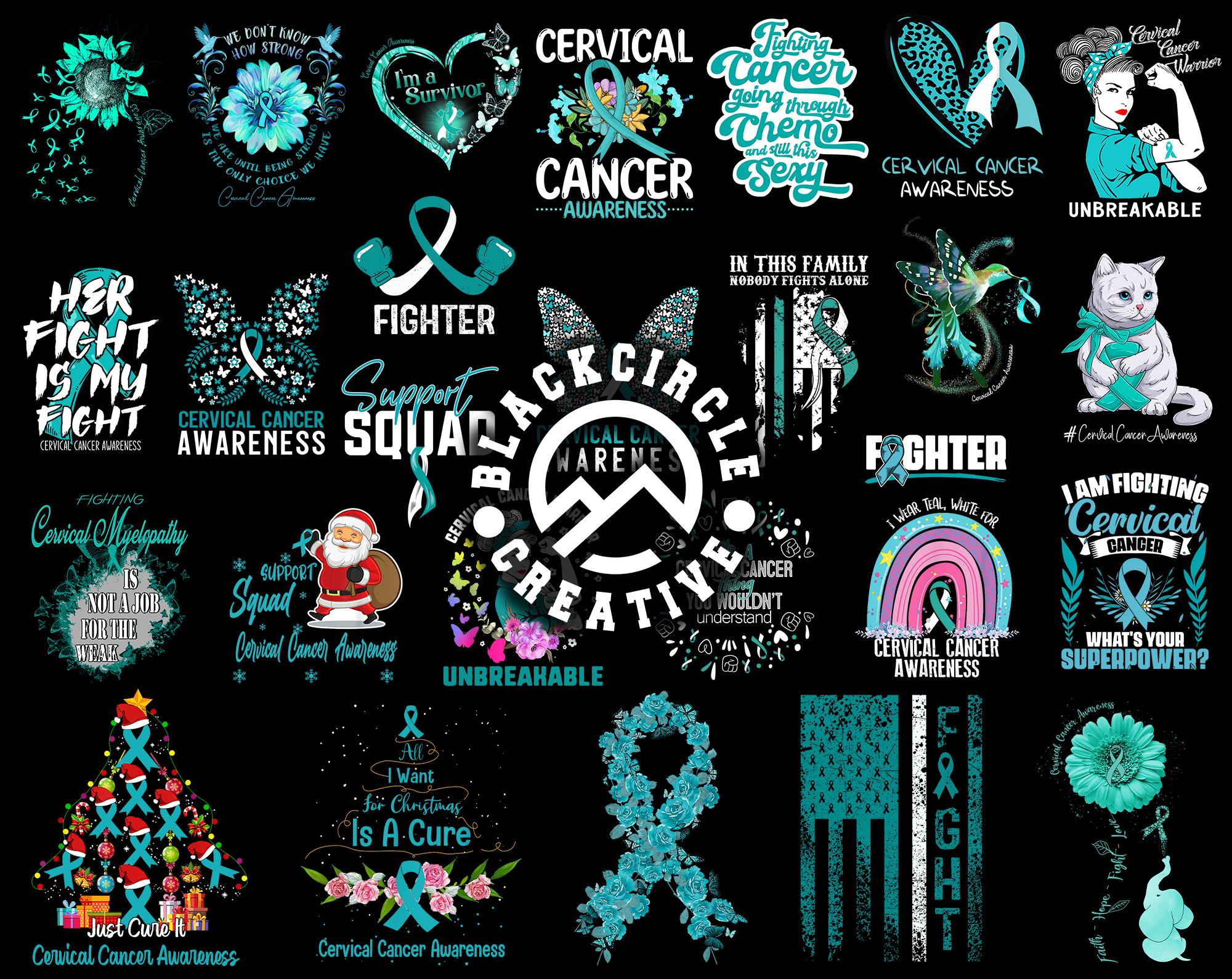 Cervical Cancer Awareness Png Bundle, Cancer Survivor Png, Cancer ...