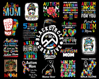 Autism Mom Png Bundle, Autism Mom Life Png, Autism Awareness Png, Mama ...