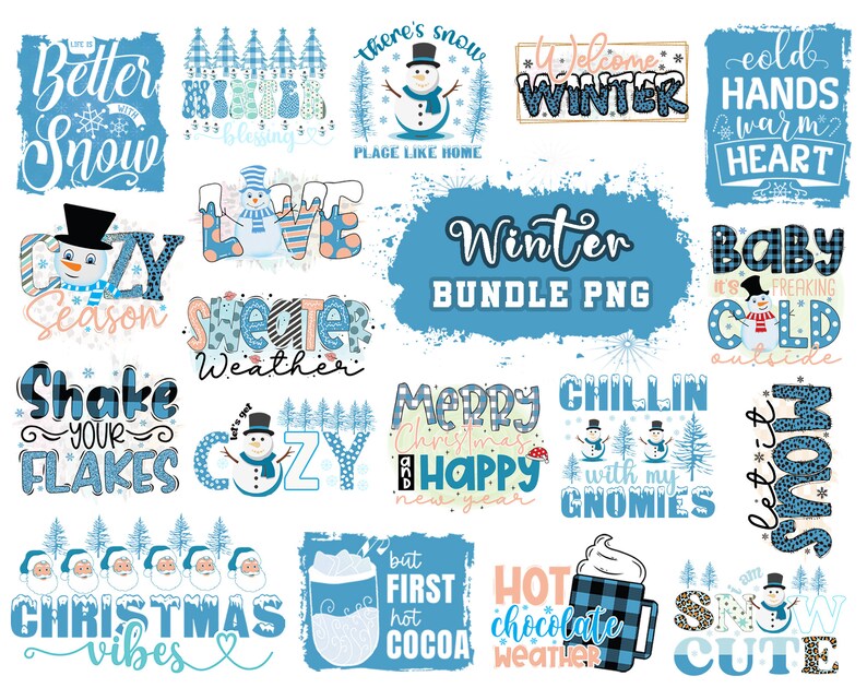 45 Winter Bundle Png Designs Winter Sublimation Bundle - Etsy