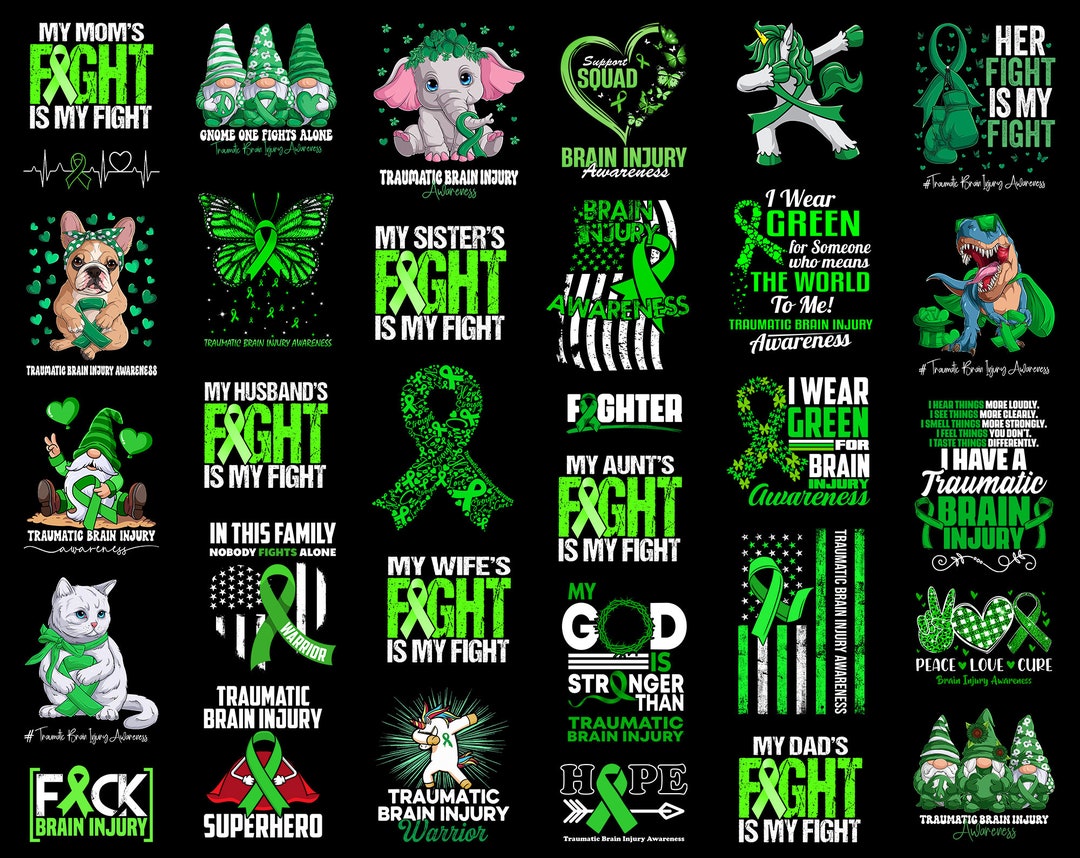 Brain Injury Png Bundle, Brain Injury Awareness, Brain Injury Warrior ...