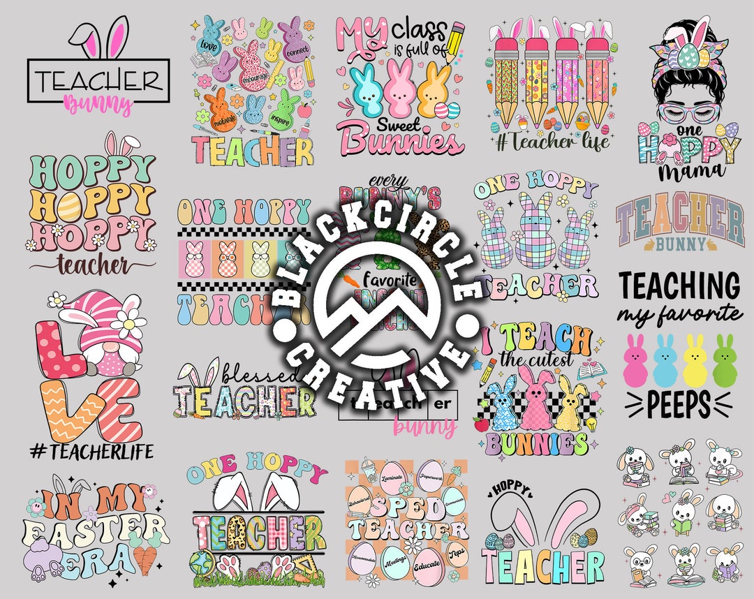 Teacher Easter Png Bundle, Teacher Bunny Png, One Hoppy Teacher Png ...