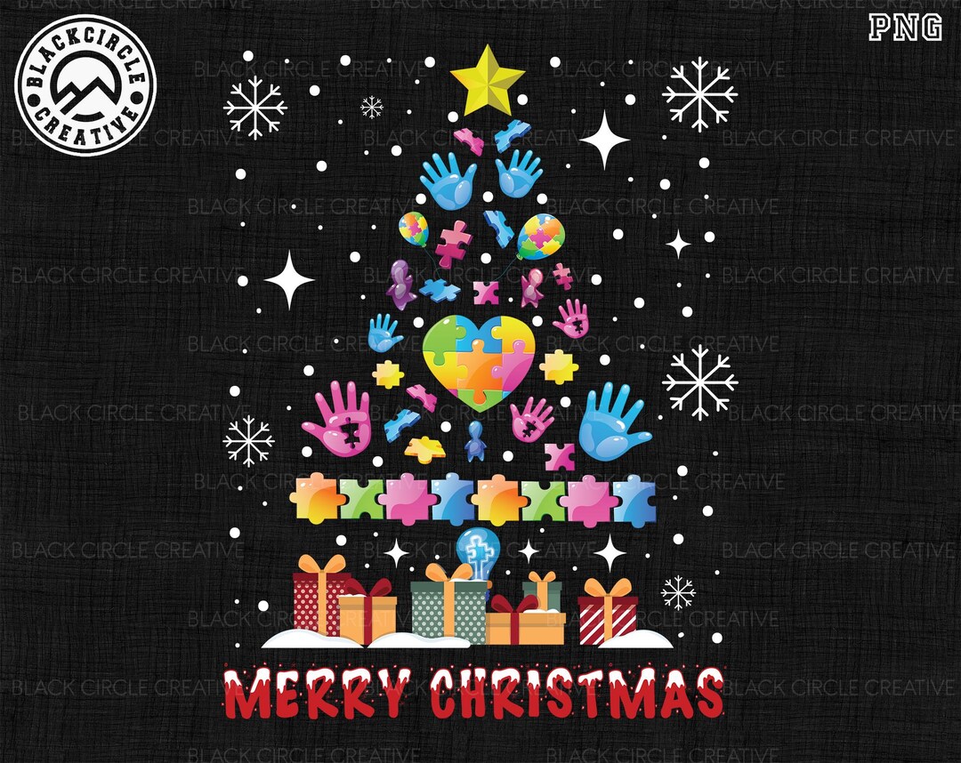 Merry Christmas Png, Autism Tree Png, Autism Awareness Png, Autistic ...