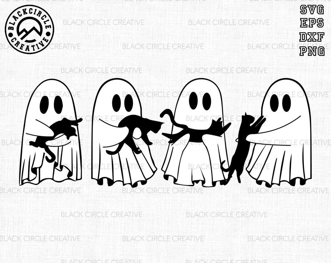 Cute Ghost Cat Png, Retro Halloween Png, Ghost Cat Png, Spooky Season ...
