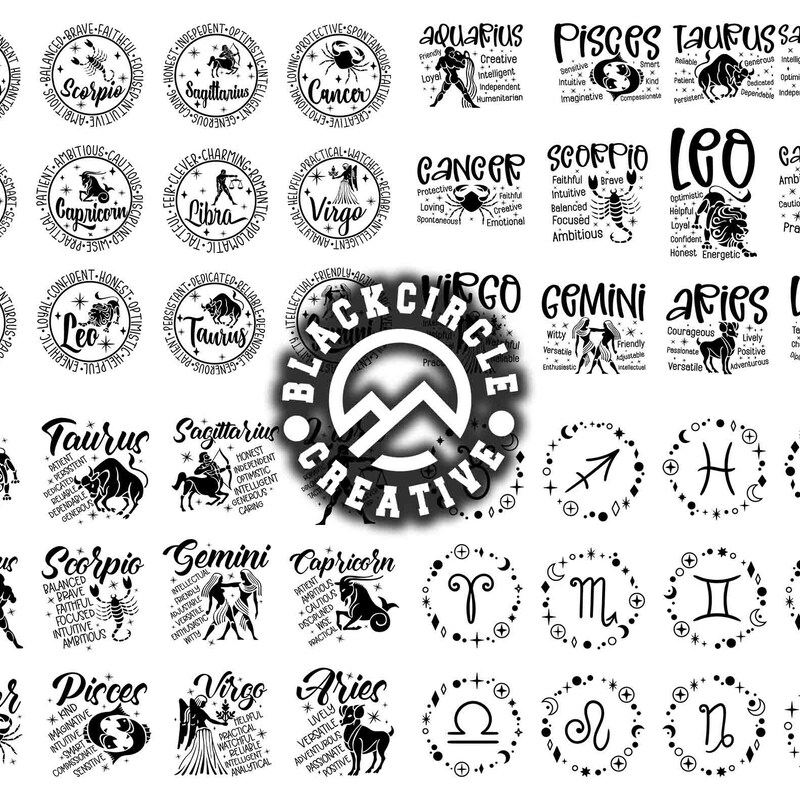 Zodiac Svg For Cricut Etsy