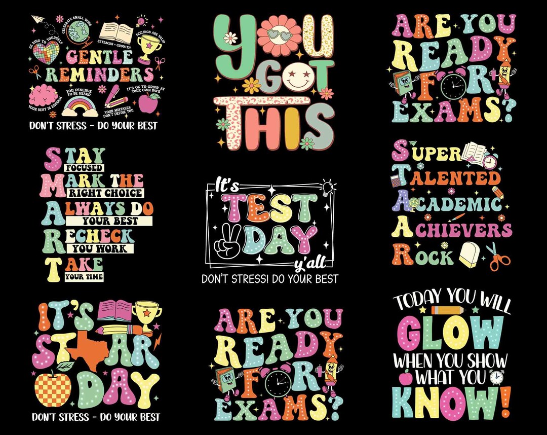 Test Day Png Bundle, Testing Day Sublimation, State Testing Png, Test ...
