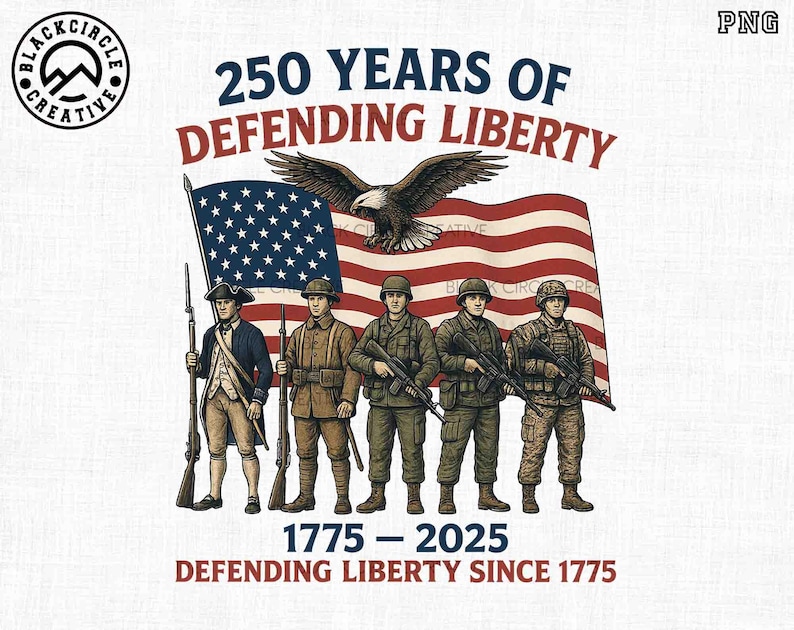 250 Years of Defending Liberty Png, 1775 2025 Png, Defending Liberty ...