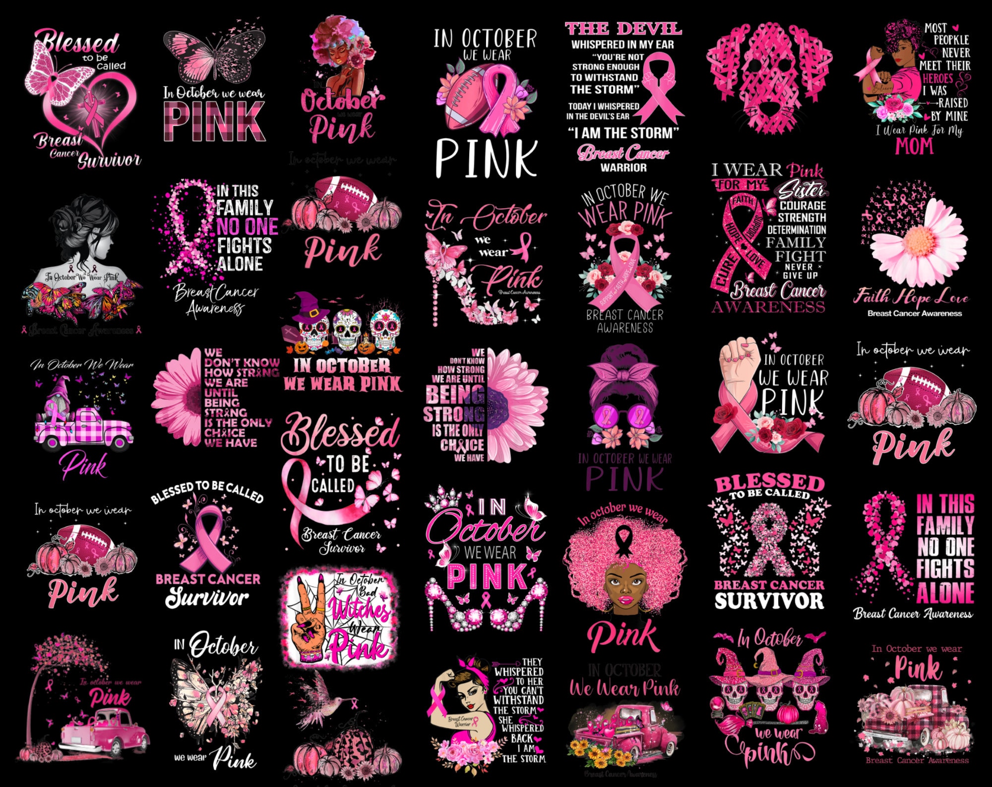 Breast Cancer Png Bundle Breast Cancer Awareness Png in - Etsy